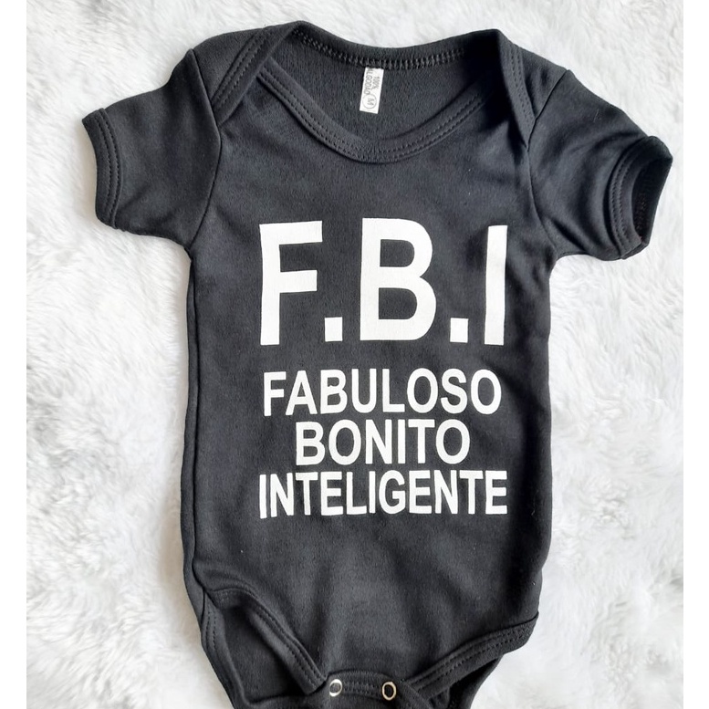 Body temático Infantil Bebê- FBI (Fabuloso, Bonito e Inteligente ...