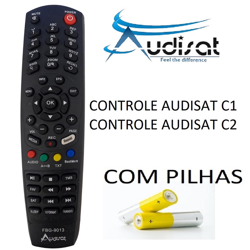 CONTROLE AUDISAT C1 HD PRONTA ENTREGA | Shopee Brasil