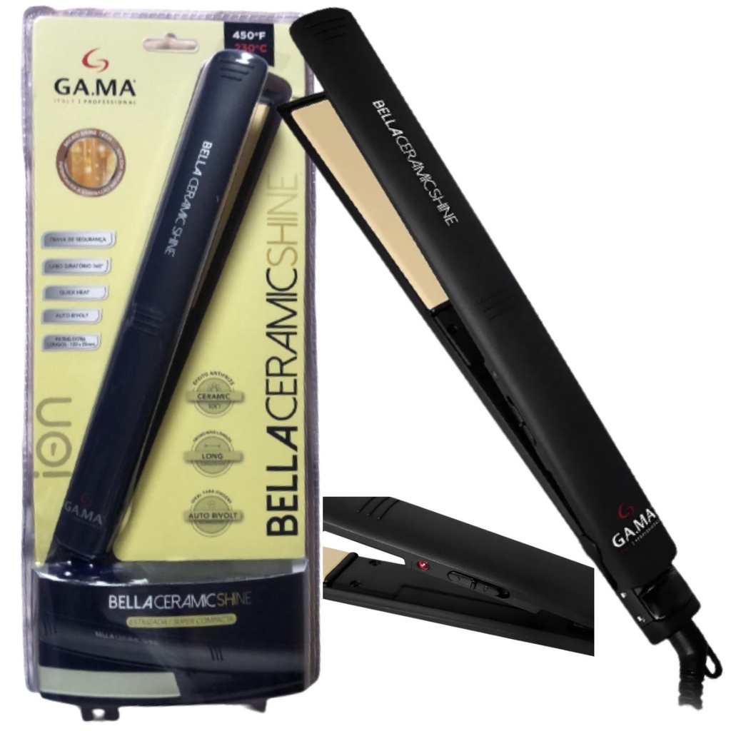 PRANCHA GAMA ELEGANCE BELLA SHINE BLISTER - BIVOLT | Shopee Brasil