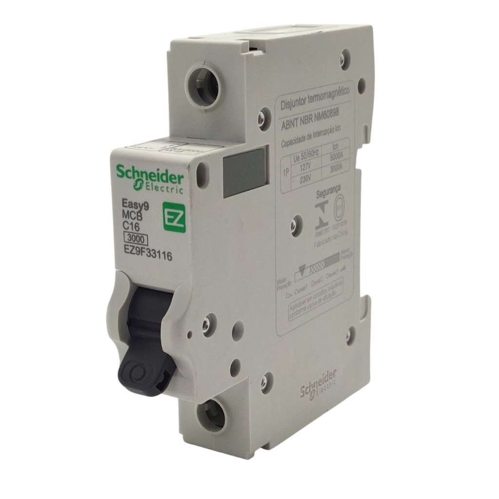Disjuntor DIN Monopolar 16A Curva C Schneider | Shopee Brasil