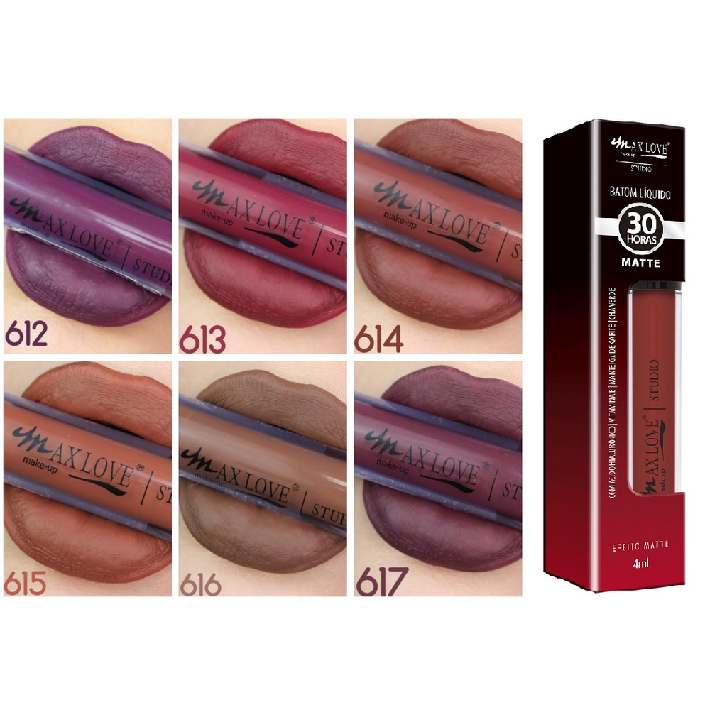 Kit 10 Unidades de Batons Líquido Matte 12, 24 e ou 30 Horas a sua ...