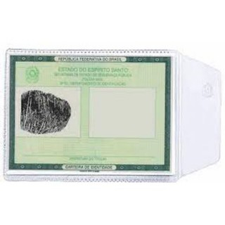 Protetor Porta Documentos Transparente RG C/aba - 100 unidades | Shopee ...
