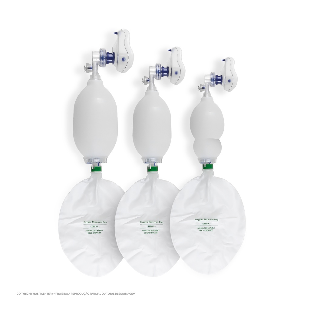 Reanimador Tipo Ambu Kit Com 3 (adulto, Infantil, Neonatal) | Shopee Brasil