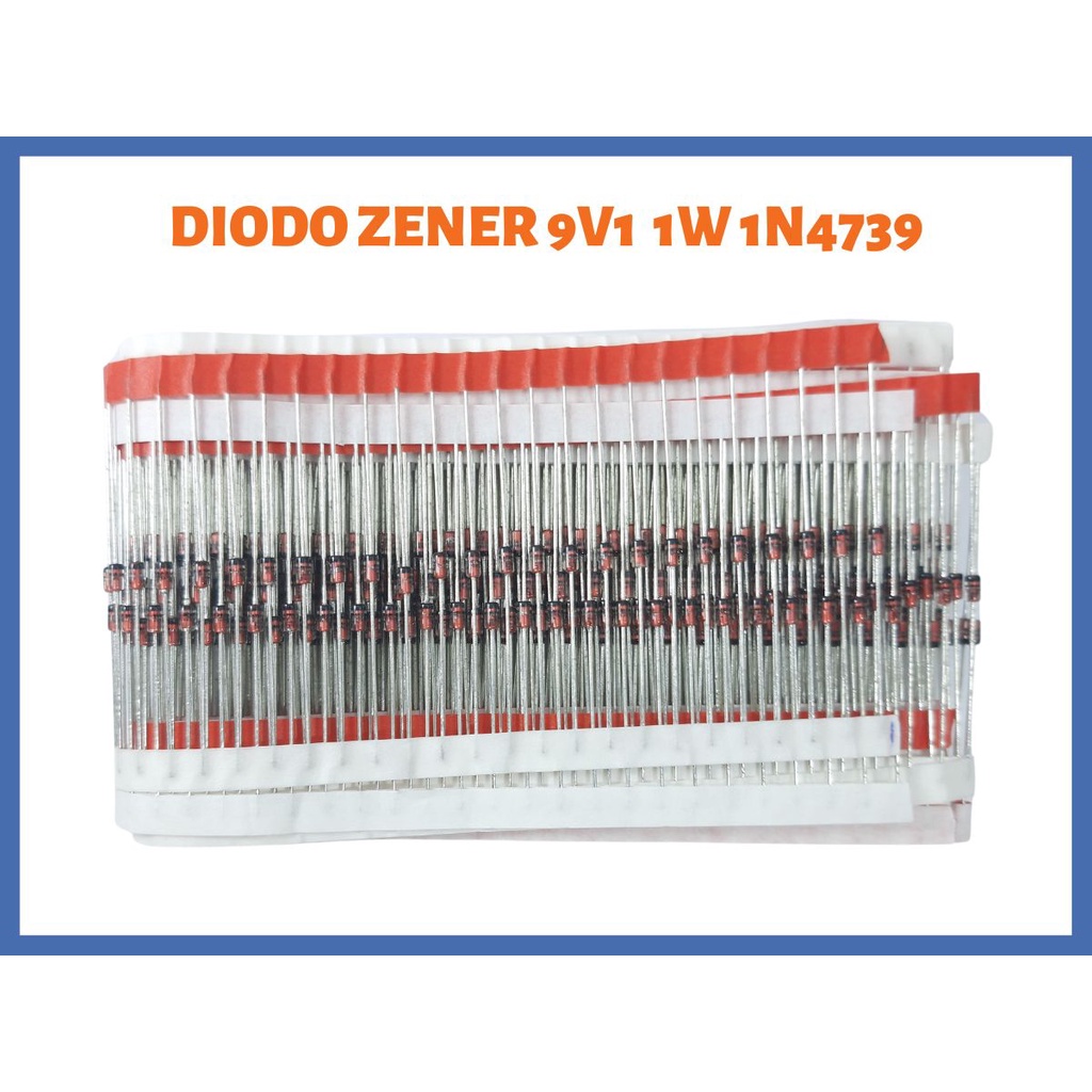 Kit C/100- Diodo Zener 9V1 1W 1N4739 Original | Shopee Brasil