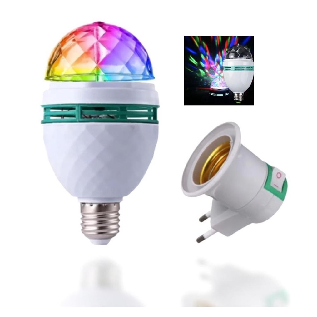 Lampada LED RGB Giratoria Colorida Festas Baladas Bivolt | Shopee Brasil