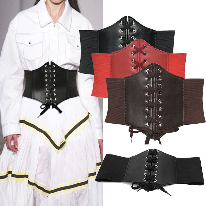 Cinto Corset Gótico Corselet Espartilho com Elástico Preto Branco ...