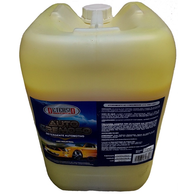 Shampoo auto cremoso (concentrado) 20 Litros | Shopee Brasil