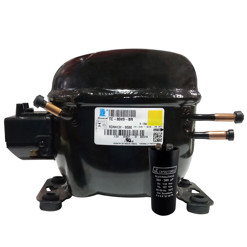 COMPRESSOR TECUMSEH 1/3+ HP R134 220V TCW413Y-ES8E | Shopee Brasil