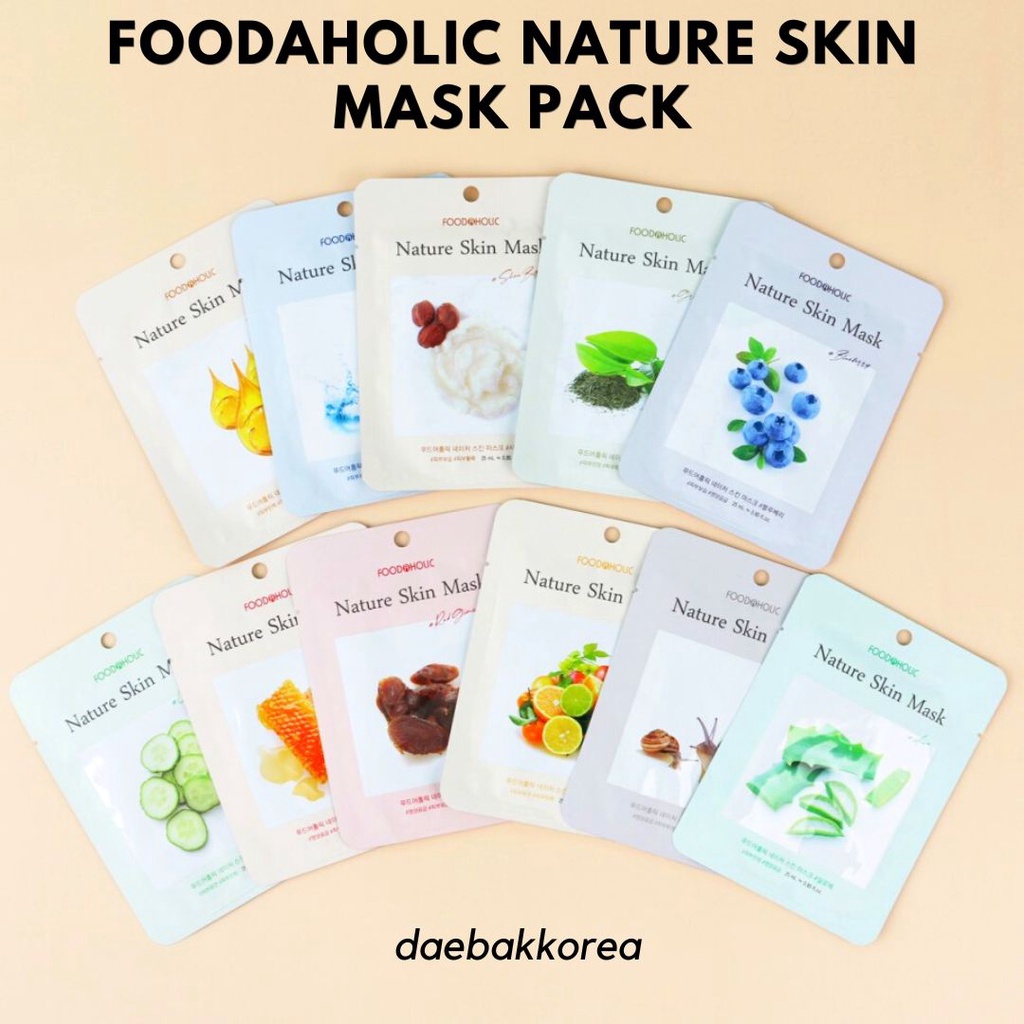 Pacote De Máscara De Pele Natural FoodAholic Korea 10 sheet mask ...