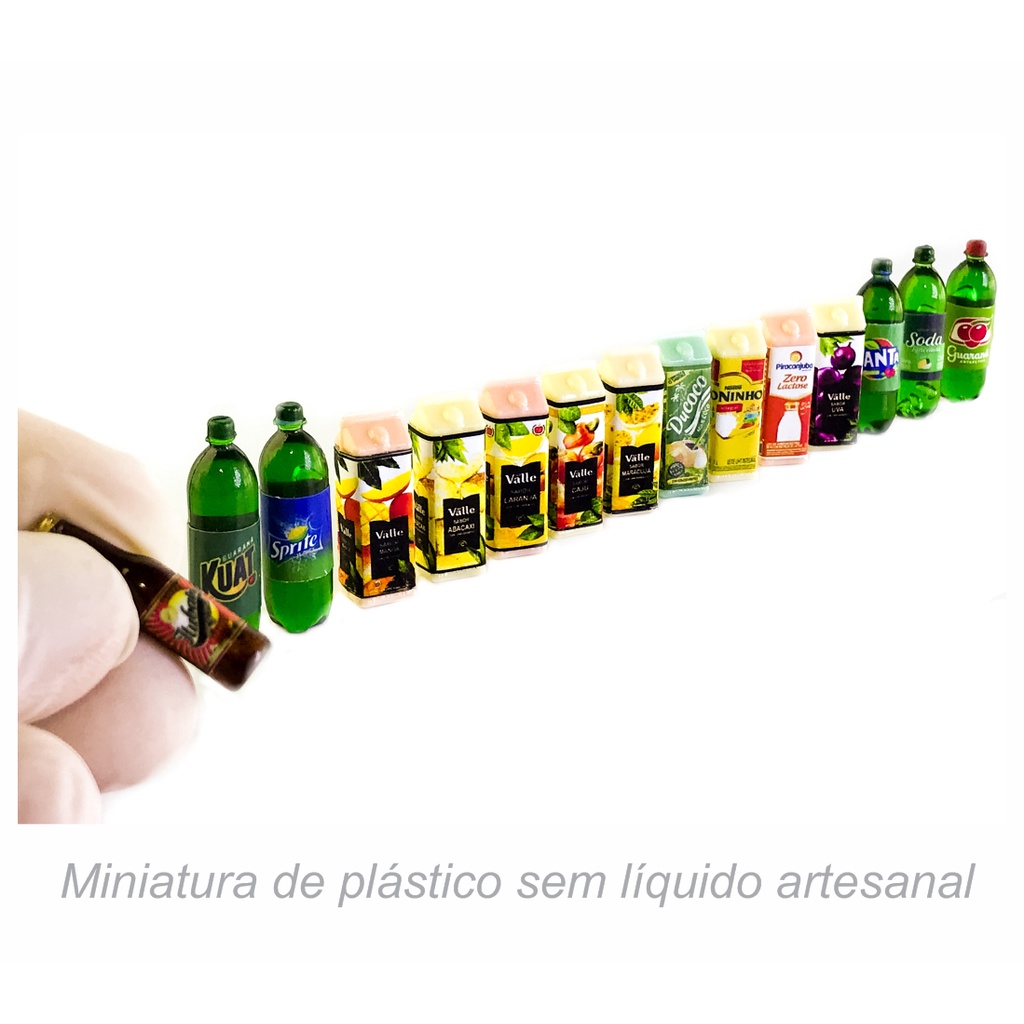 Kit Miniatura de refrigerante sucos - 15 unidades comida miniatura ...