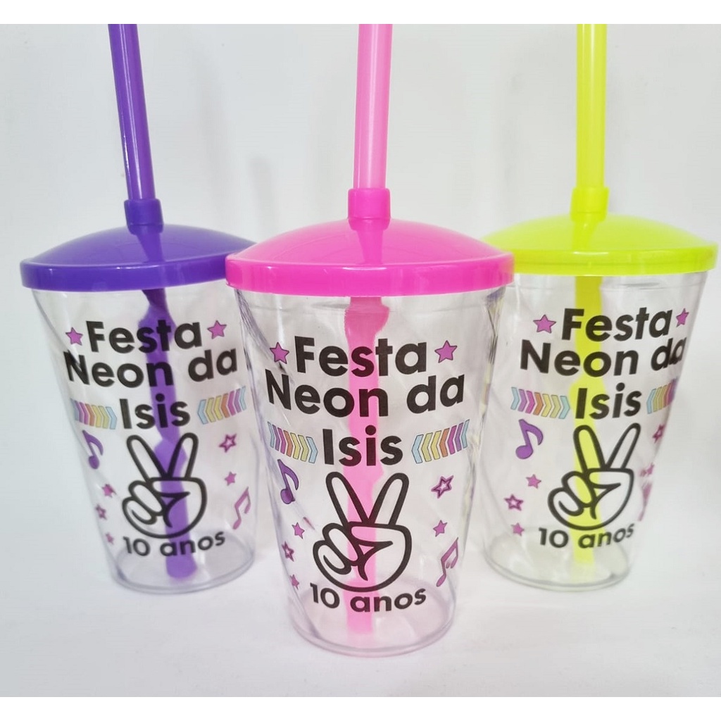 Copo Twister Shake C/ Tampa E Canudo Personalizado - 40 UNIDADES ...