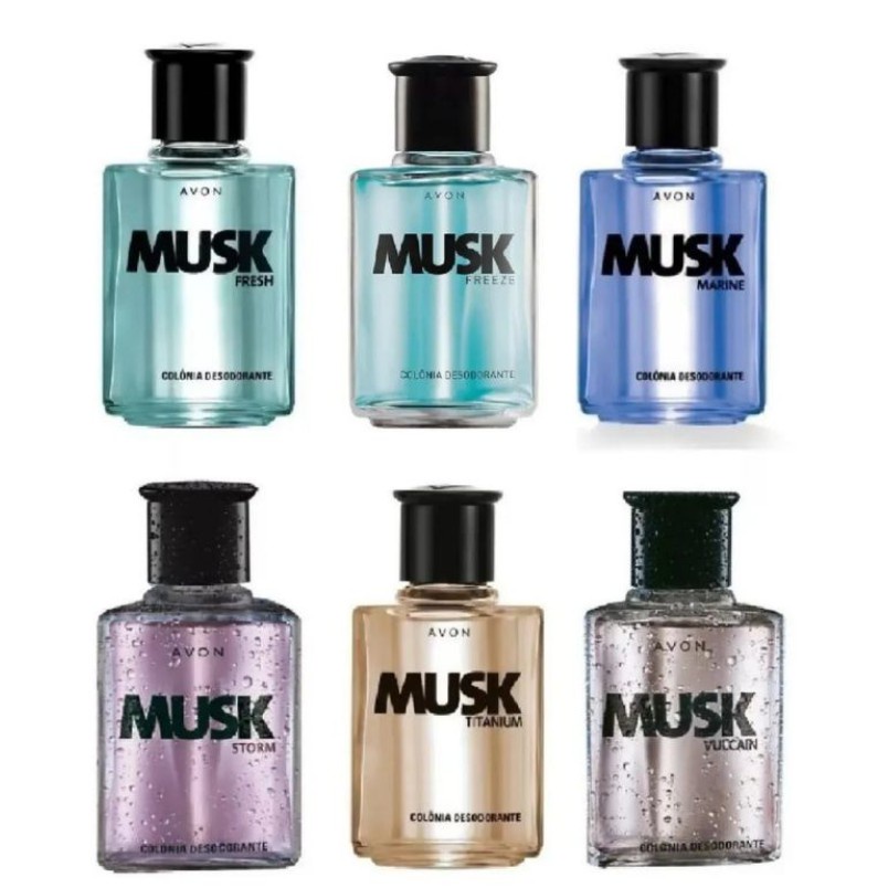 Colônia desodorante Musk Marine, Intense, Freeze, Musk Titanium, Musk ...