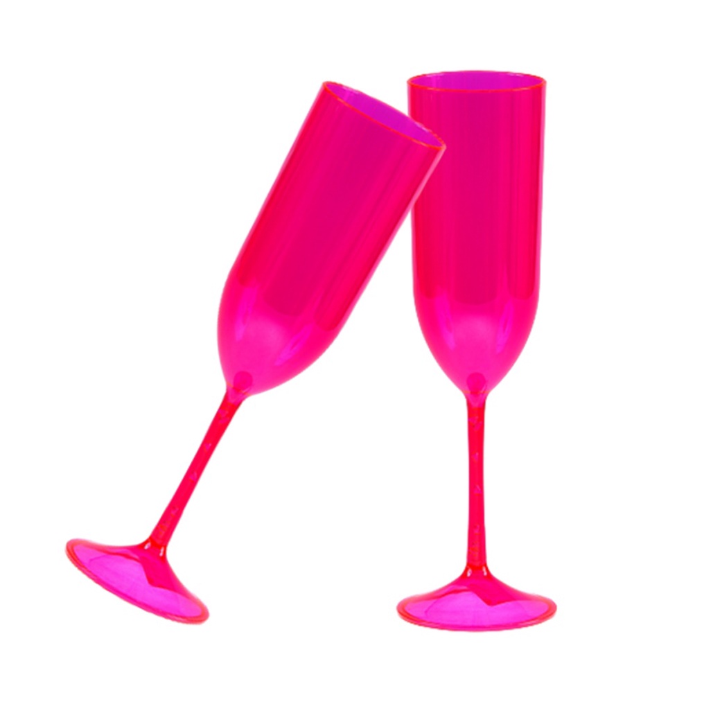Kit 10 Taças Champanhe Espumante Champagne Casamento Festas ROSA NEON ...