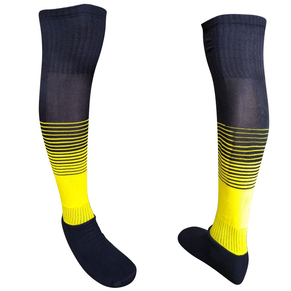 Kit 20 pares Meião Futebol Profissional Degrade Hensou preto com amarelo | Shopee Brasil
