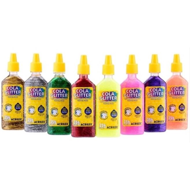 Cola com Glitter 23 Gramas - Acrilex - Colorida | Shopee Brasil