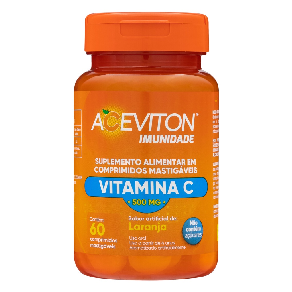 Aceviton Imunidade Vitamina C 500mg 60Cpr Mastigável Cimed | Shopee Brasil