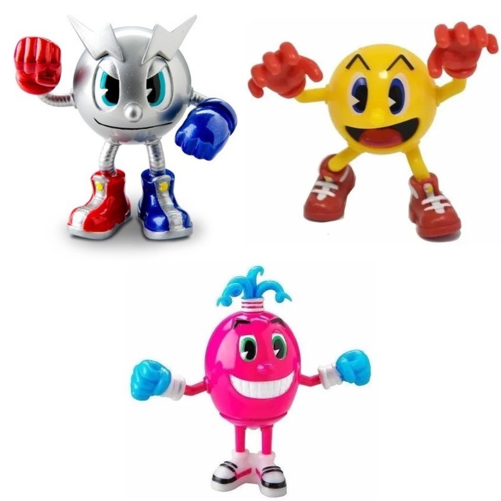 Kit 3 Bonecos Pac Man Figuras Pac,the Pac, Metal Pac,pac's S | Shopee ...