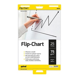 Bloco Flip Chart 75gr 64x88cm Com 25 Folhas Spiral | Shopee Brasil