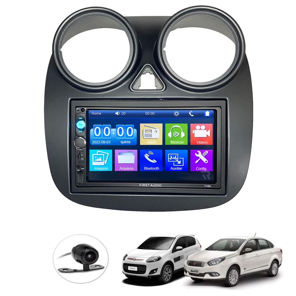 Kit Central Multimidia DVD 2 Din Mp5 Fiat Palio Attractive Grand Siena 2021 Grafite | Shopee Brasil