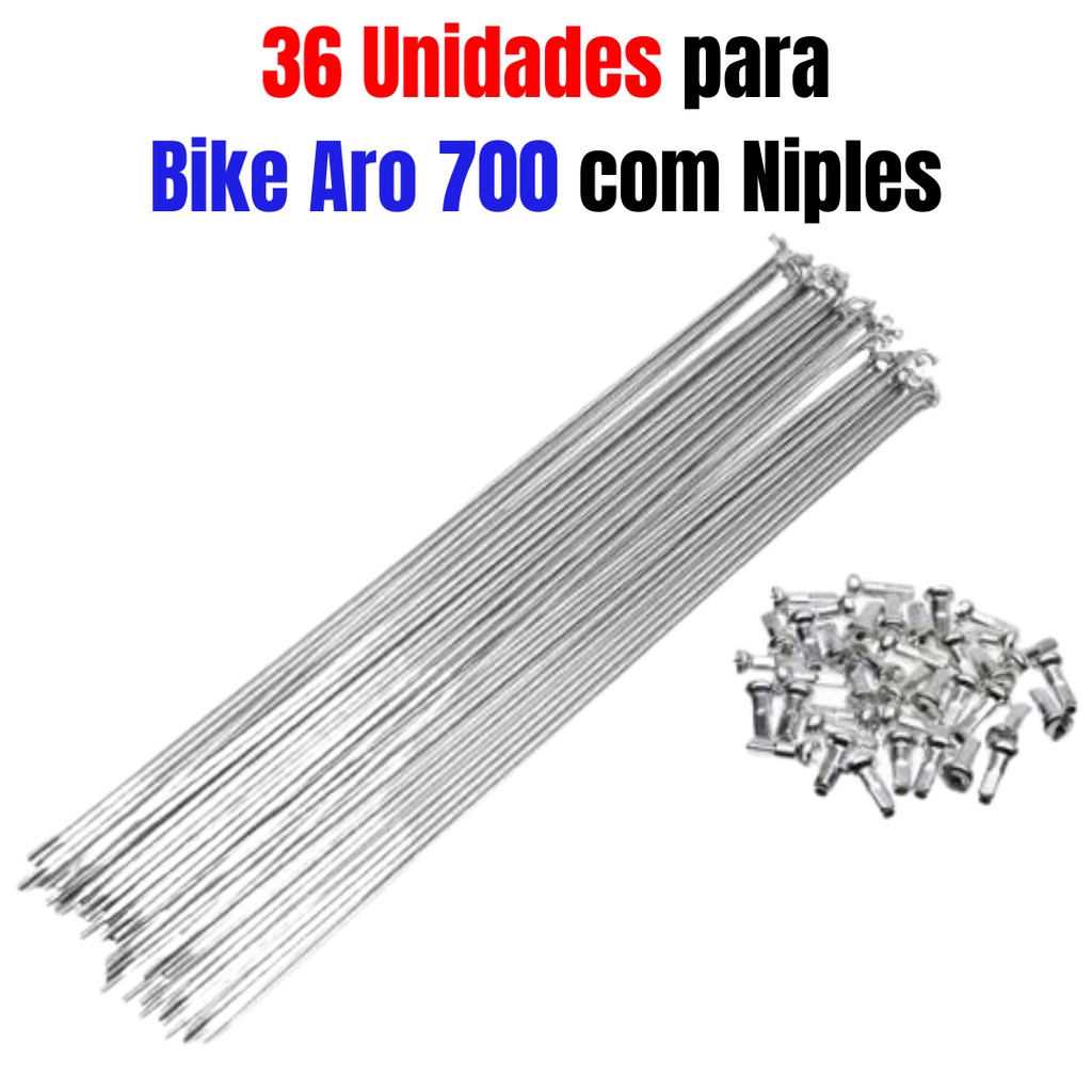Raios de Bicicleta (INOX) Aro 24, 26, 29, 700 com Niples | Shopee Brasil