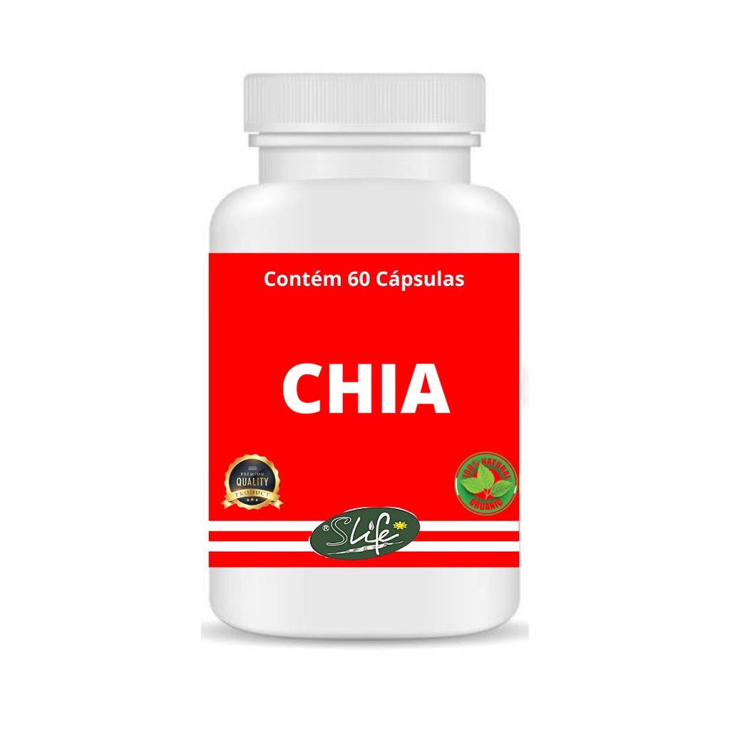 Chia 100% Natural 60 Cápsulas | Shopee Brasil