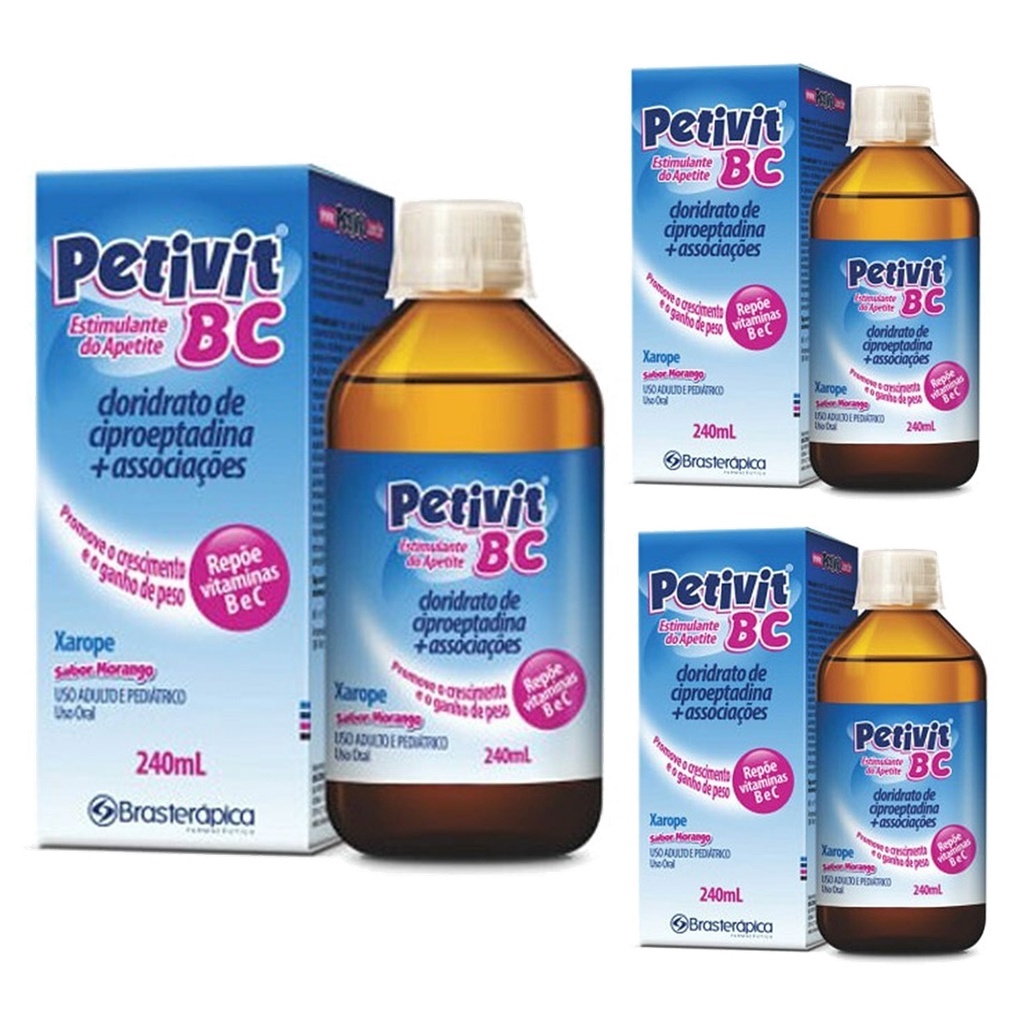 Estimulante de apetite, combater mal hábito alimentar (Petivit BC 240ml ...