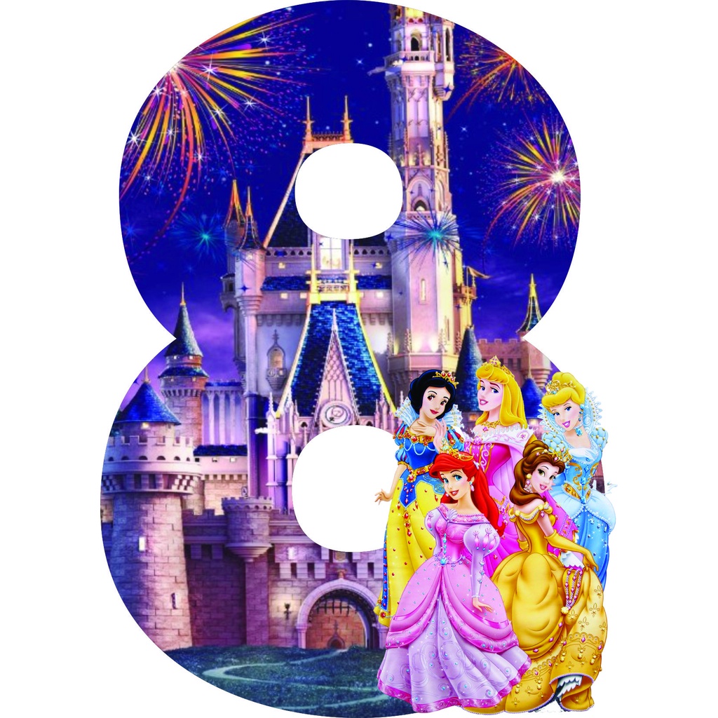 Display Número 8 Princesas 60cm | Shopee Brasil