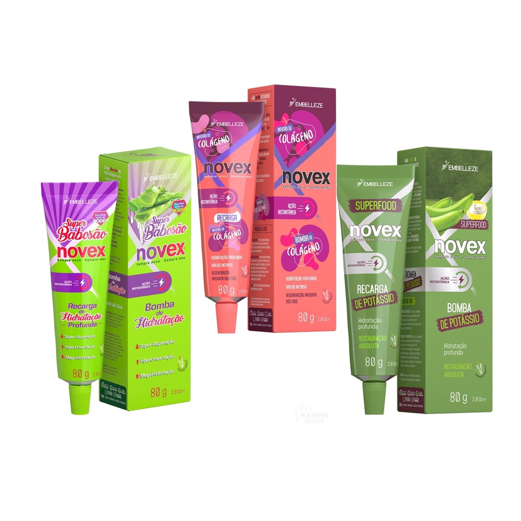 Cronograma Capilar Novex Tratamento Bomba Recarga Kit | Shopee Brasil