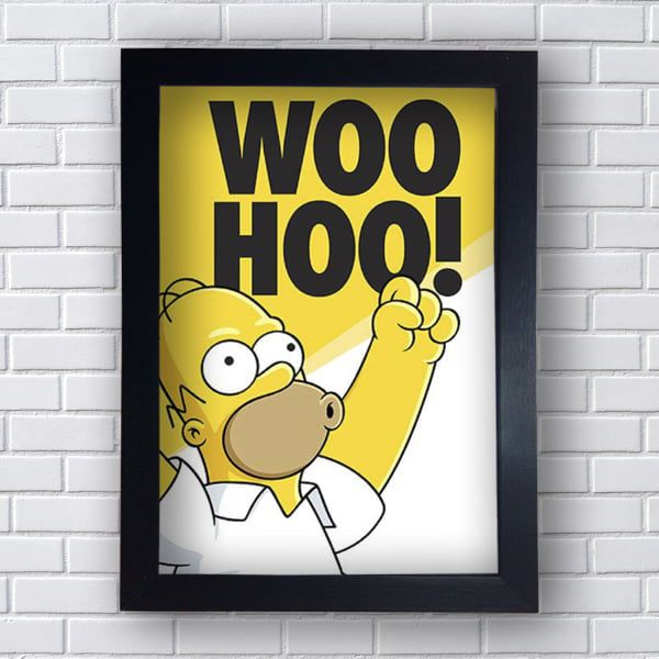 Quadro Decorativo Woo Hoo Homer Com Moldura 20x30cm Shopee Brasil