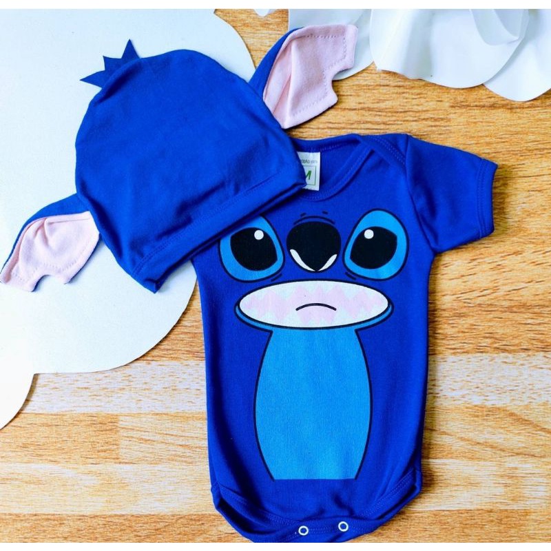 Body Temático Stich,Mesversário menino e menina bebê | Shopee Brasil
