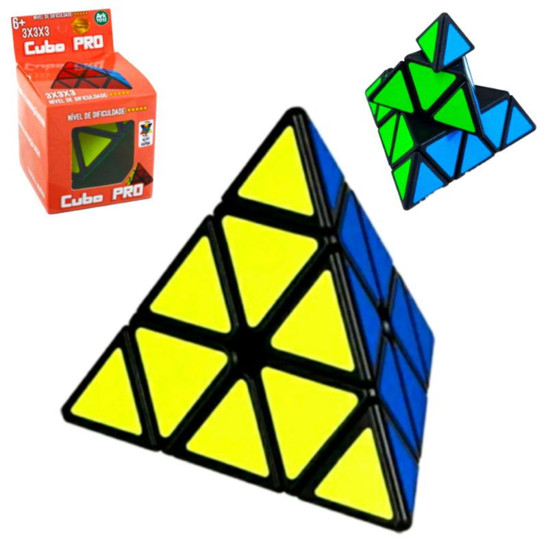 Cubo Mágico Triângulo Pirâmide Triangular Pro Pyraminx Kit Cubos ...
