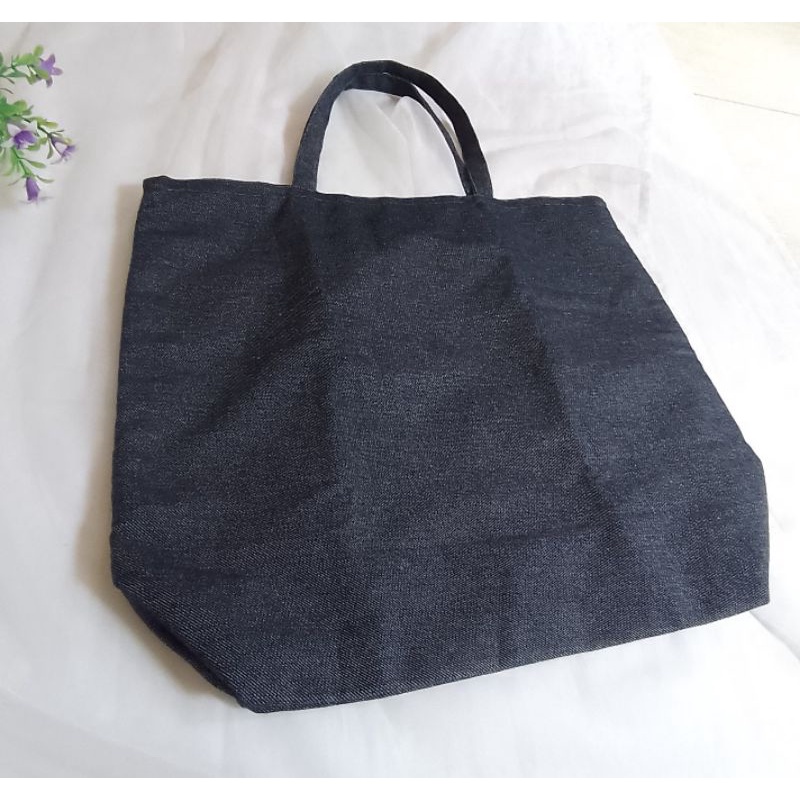 Sacola ecobag jeans. | Shopee Brasil