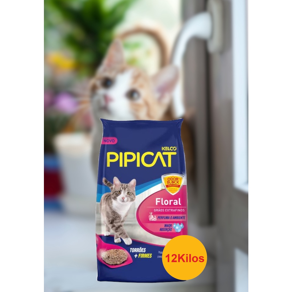 Areia para Gato Pipicat Perfumado Floral 12 kg | Shopee Brasil
