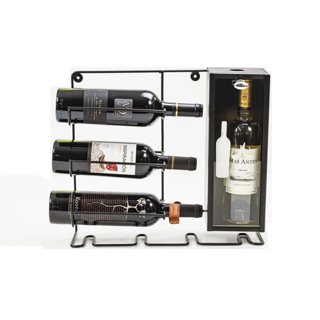 Porta Garrafas Adega Vinho Bebidas 3 Garrafas e Guarda Rolhas Ad6 ...