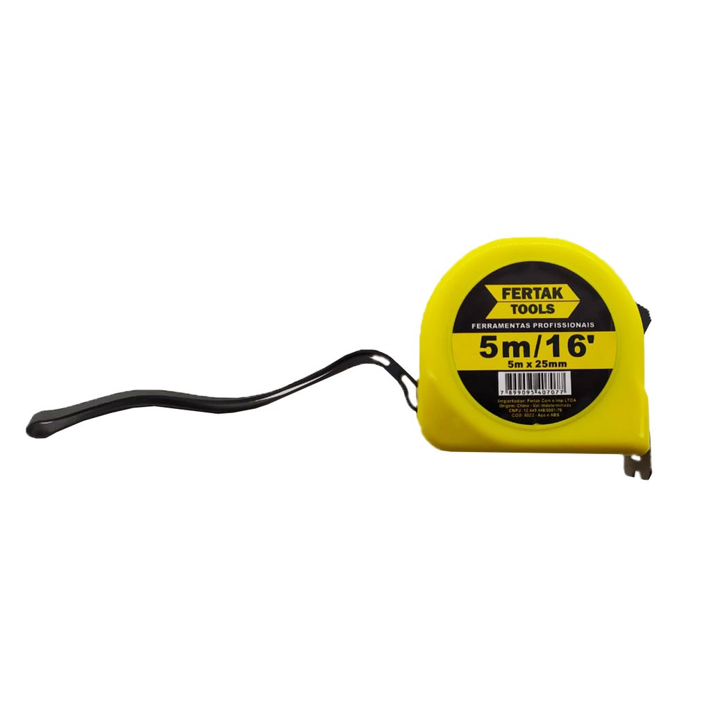 Trena De 5 Metros X 25 Mm Com Trava Emborrachada Profissional Com 10 ...