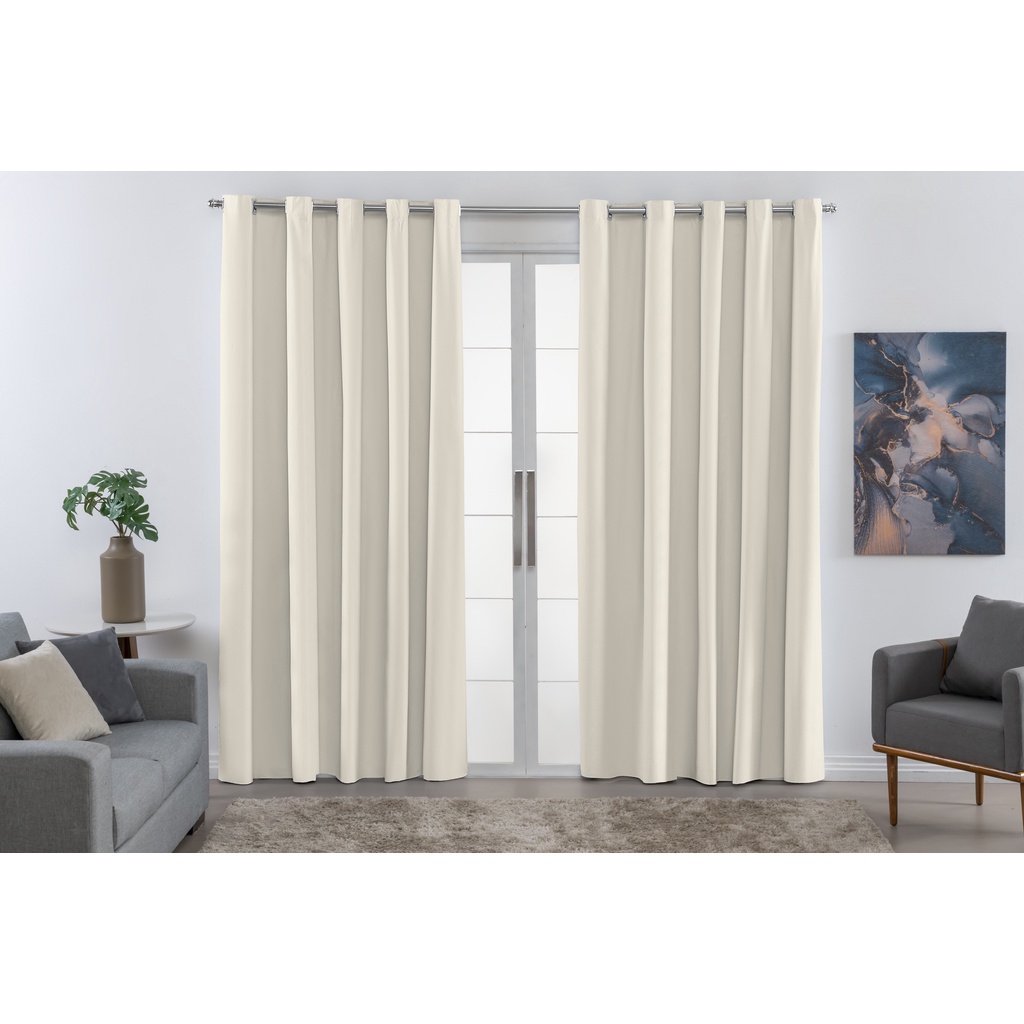 Cortina Blackout Corta Luz 2,00m x 1,30m Palha | Shopee Brasil