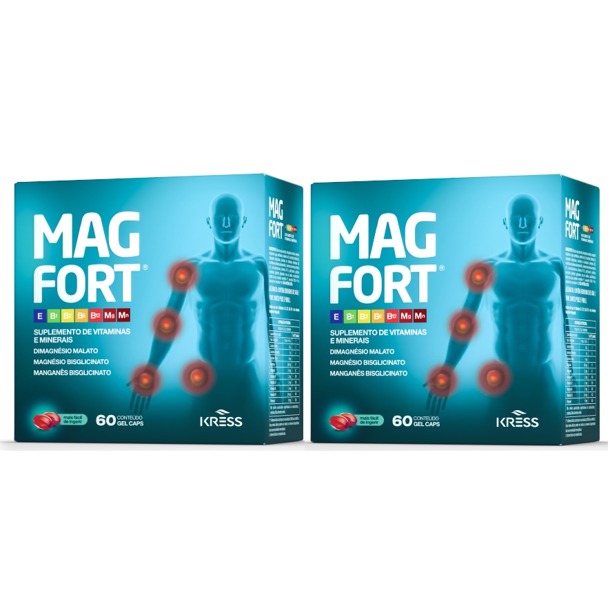 Kit 2 Unidades Magfort Kress Suplemento de Vitaminas e Minerais com 60 ...