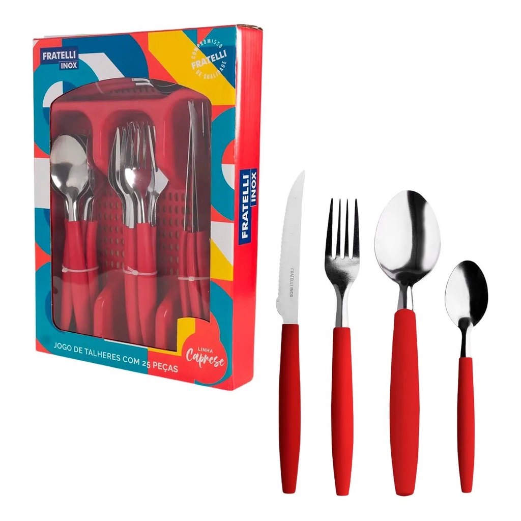 Conjunto Talheres 25 Pçs Tradicional Fratelli | Shopee Brasil