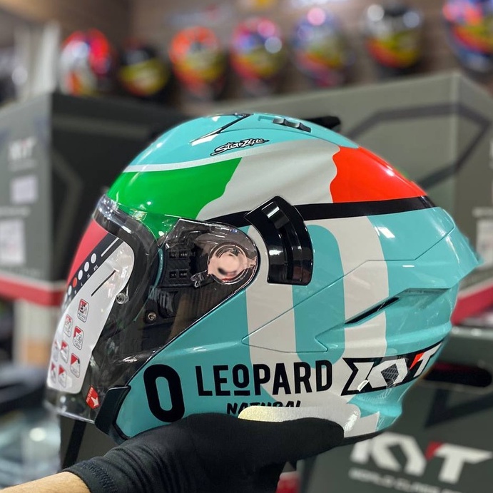 Capacete Kyt Nf-j Dennis Foggia Leopard Aberto com Óculos Solar | Shopee Brasil