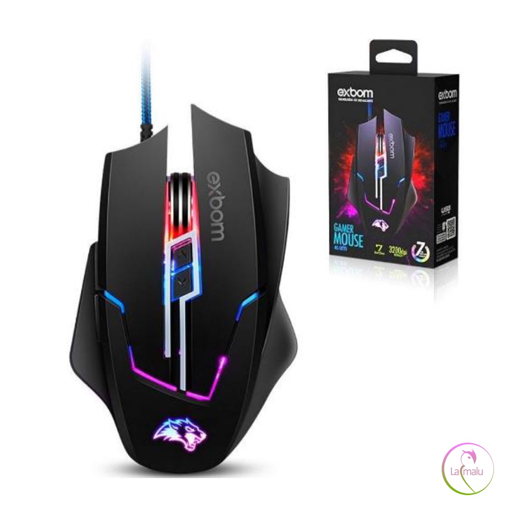 Mouse Gamer com Fio USB EXBOM MS-G270 3200 DPI | Shopee Brasil