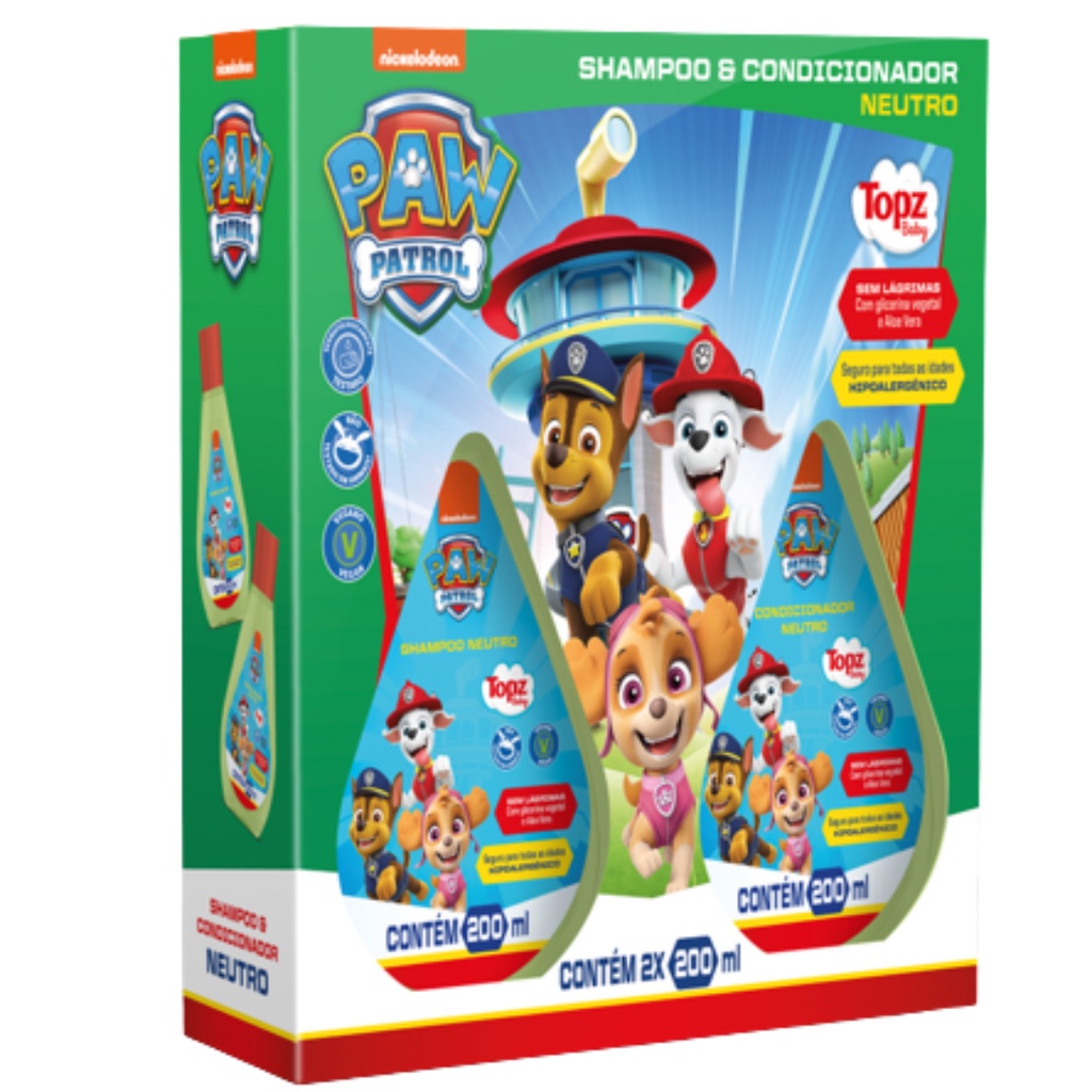 Kit Shampoo e Condicionador Topz Baby Patrulha Canina | Shopee Brasil