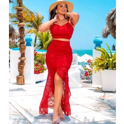 Saia E Cropped Festa Natal Ano Novo Renda Forrado Shopee Brasil