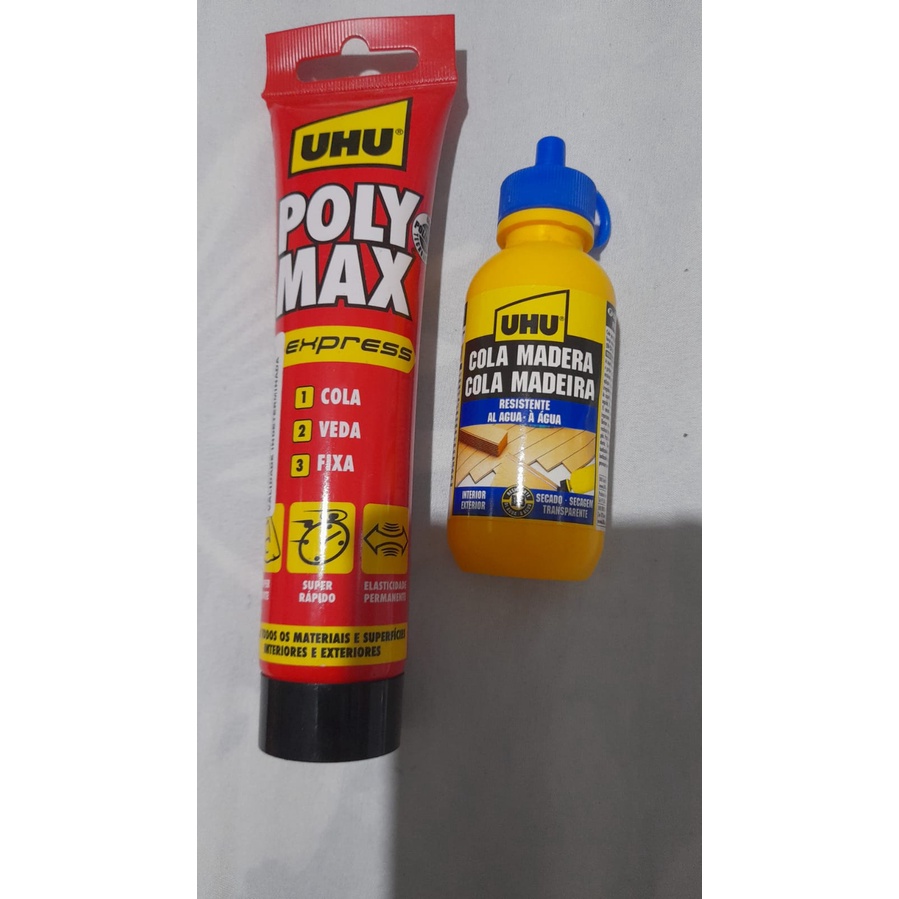 Poly Max e cola de madeira UHU. | Shopee Brasil