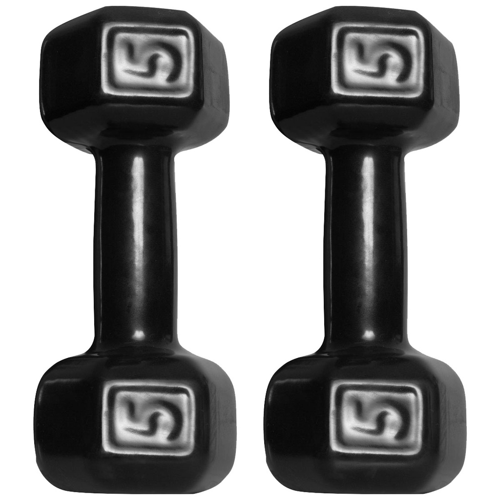 Par De Halter Sextavado Emborrachado 5kg, Treino, Musculação, Academia ...