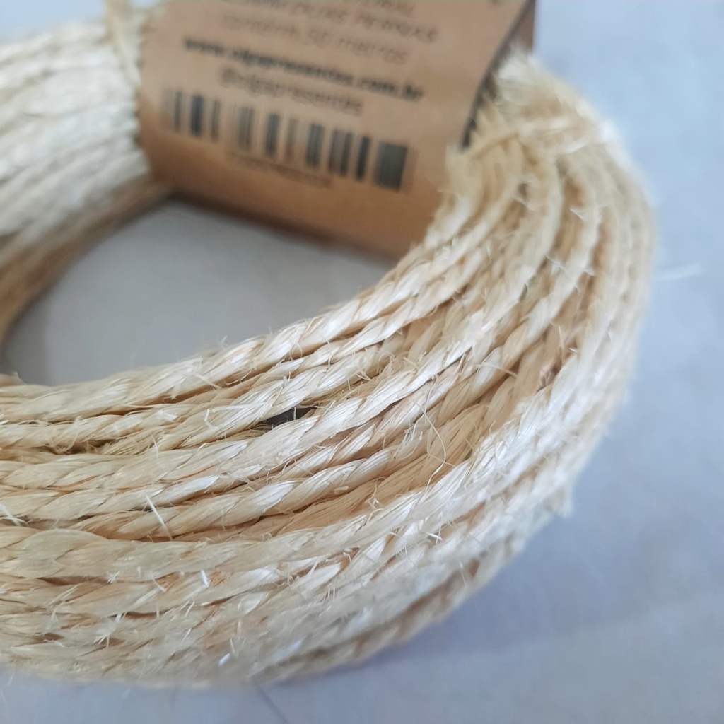 Fio de Sisal 2,5mm com 50 metros 200g Natural | Shopee Brasil