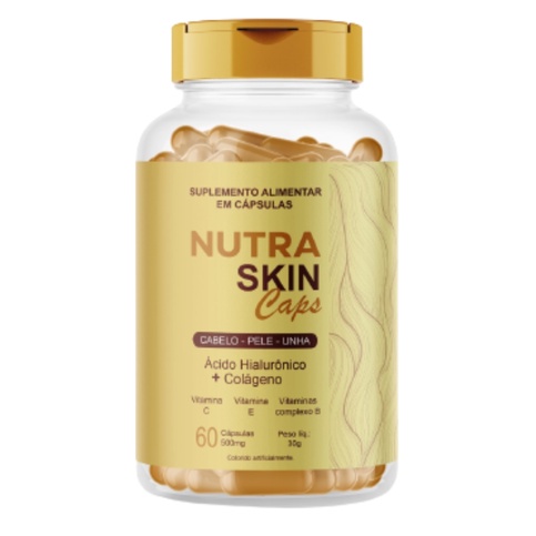 Nutra Skin Caps Suplemento em Cápsulas com Ácido Hialurônico Colágeno ...