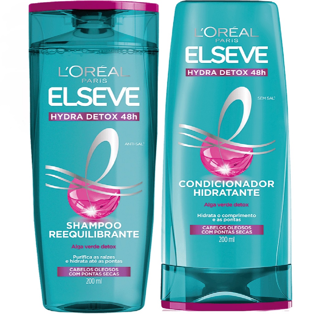 Shampoo e Condicionador Elseve Detox Reequilibrante Loreal Paris ...