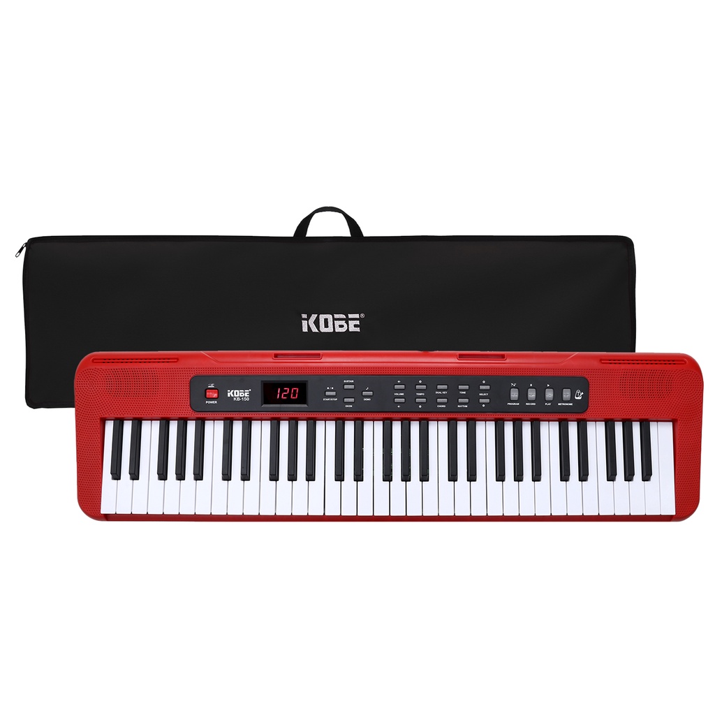 Kit Teclado Arranjador Kobe KB-150 RD 5/8 Com Capa Preta | Shopee Brasil