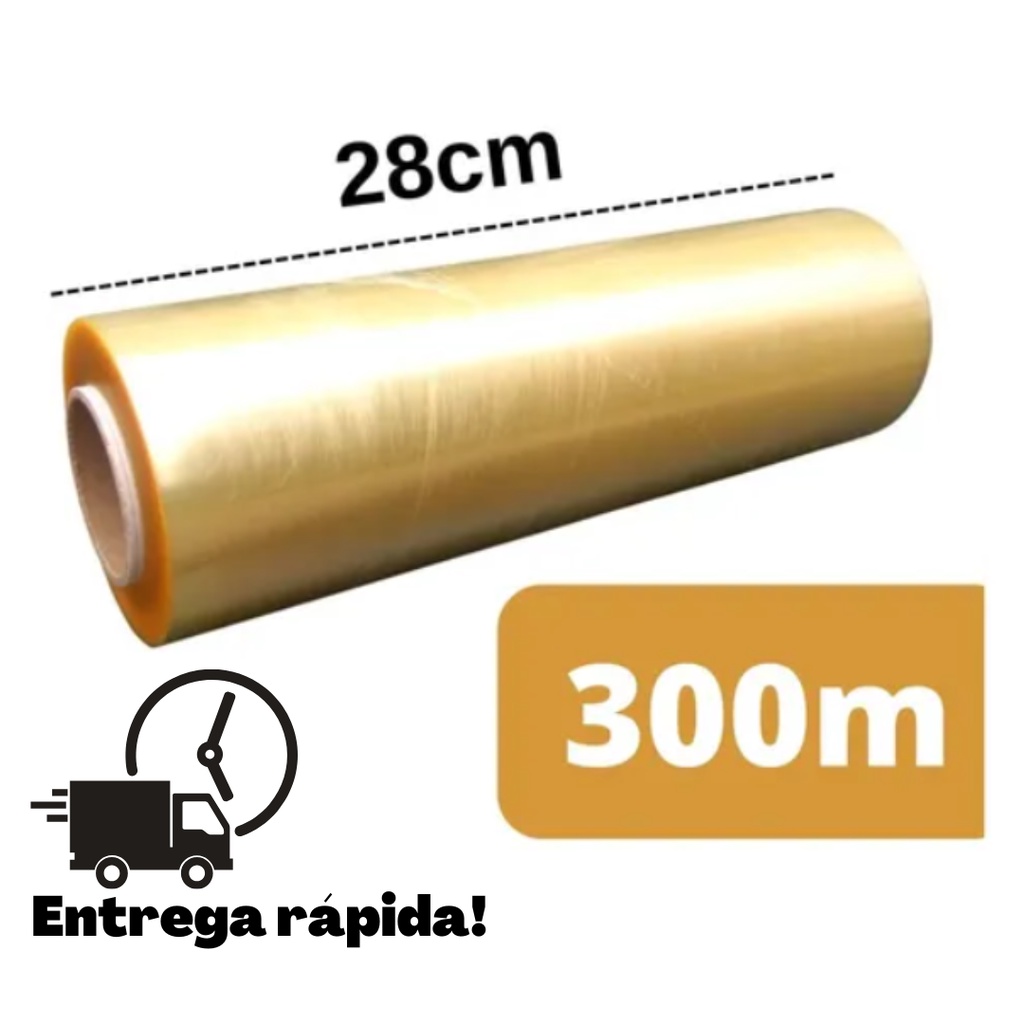 Rolo Bobina Plastico Filme Pvc Esticavel Resistente 28cm X 300m ...