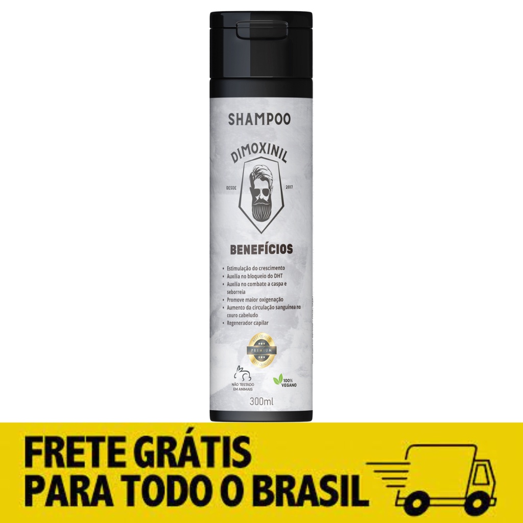 SHAMPOO DIMOXINIL - REVERTE A FOLICULITE CRESCIMENTO 7X MAIS RÁPIDO - 1 ...